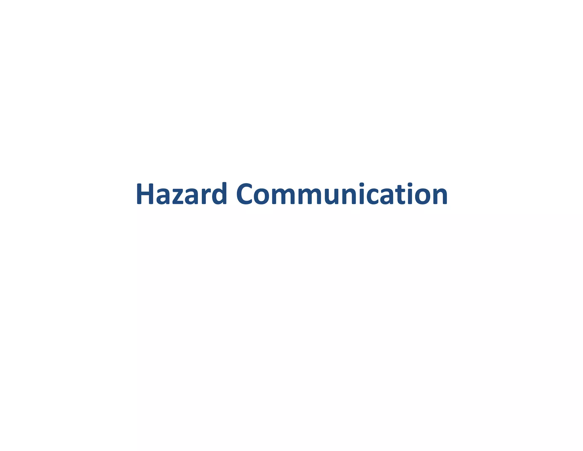 Hazard communication standard | PPT