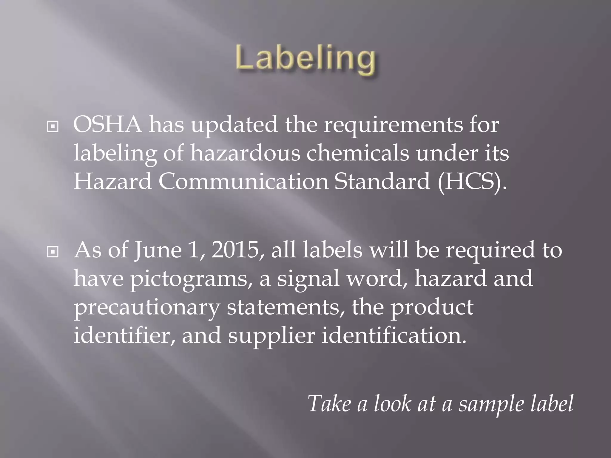 Hazard communication standard presentation | PPTX
