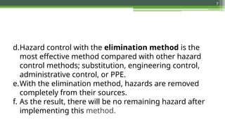 Hazard Control - Health Safety Occupational | PPTX