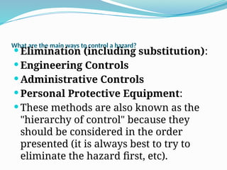 Comprehensive Guide to Hierarchy of Hazard Control in Workplaces | PPTX