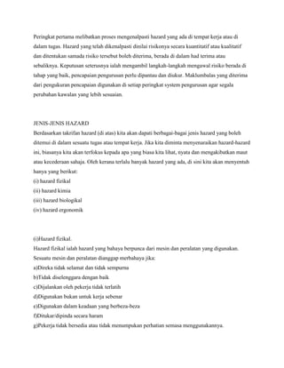 Hazard dan risiko | DOCX