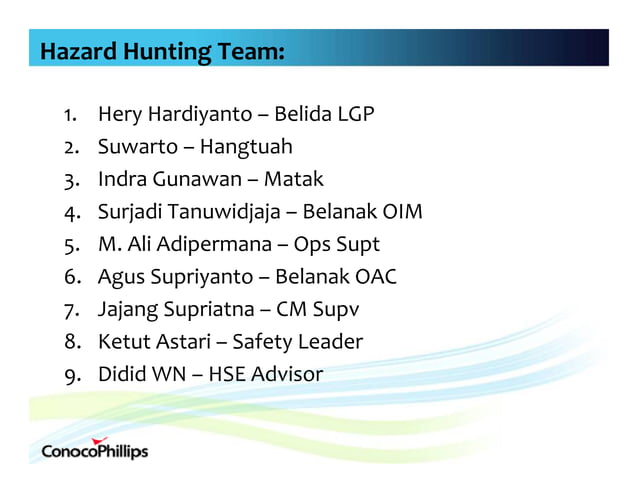 Hazard hunting mar 2010 across asset offshore | PPT
