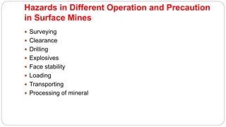 Hazard identification and risk analysis in mining industry | PPTX