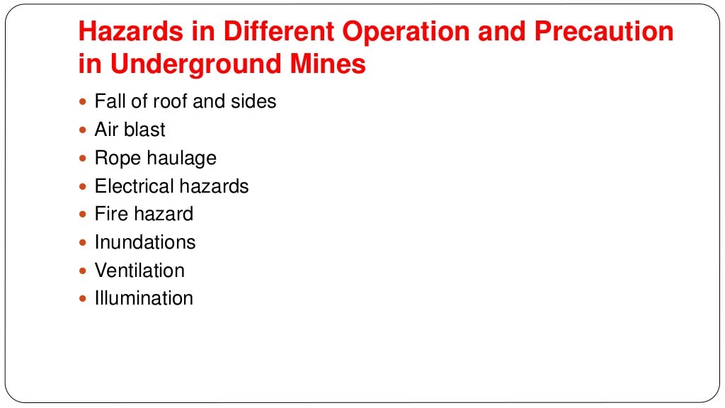 Hazard identification and risk analysis in mining industry