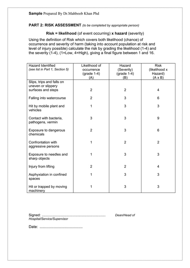 Hazard identification and risk assessment (hira) form revised | PDF ...
