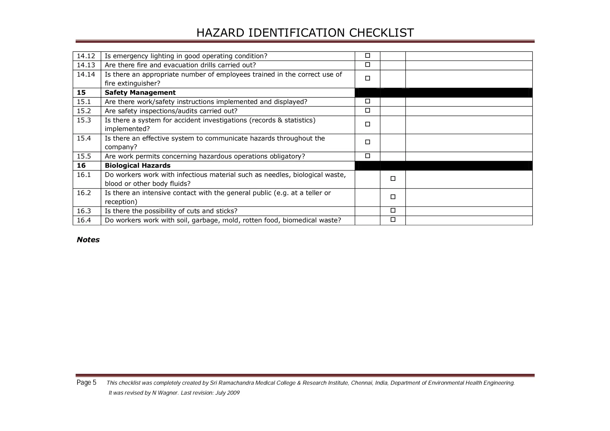 Hazard identification checklist | PDF