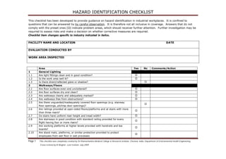 Hazard identification checklist | PDF