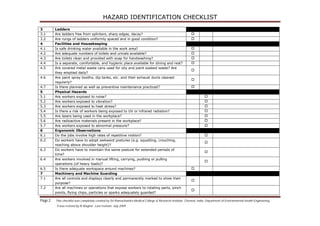 Hazard identification checklist | PDF