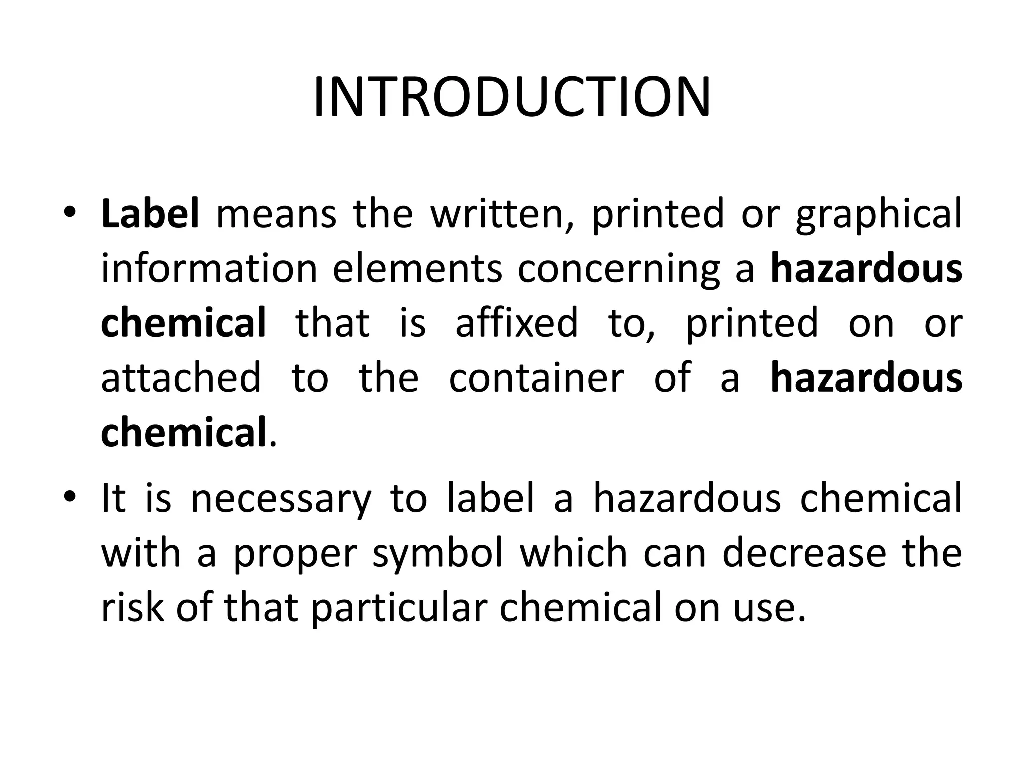 Hazard labels of chemicals | PPTX