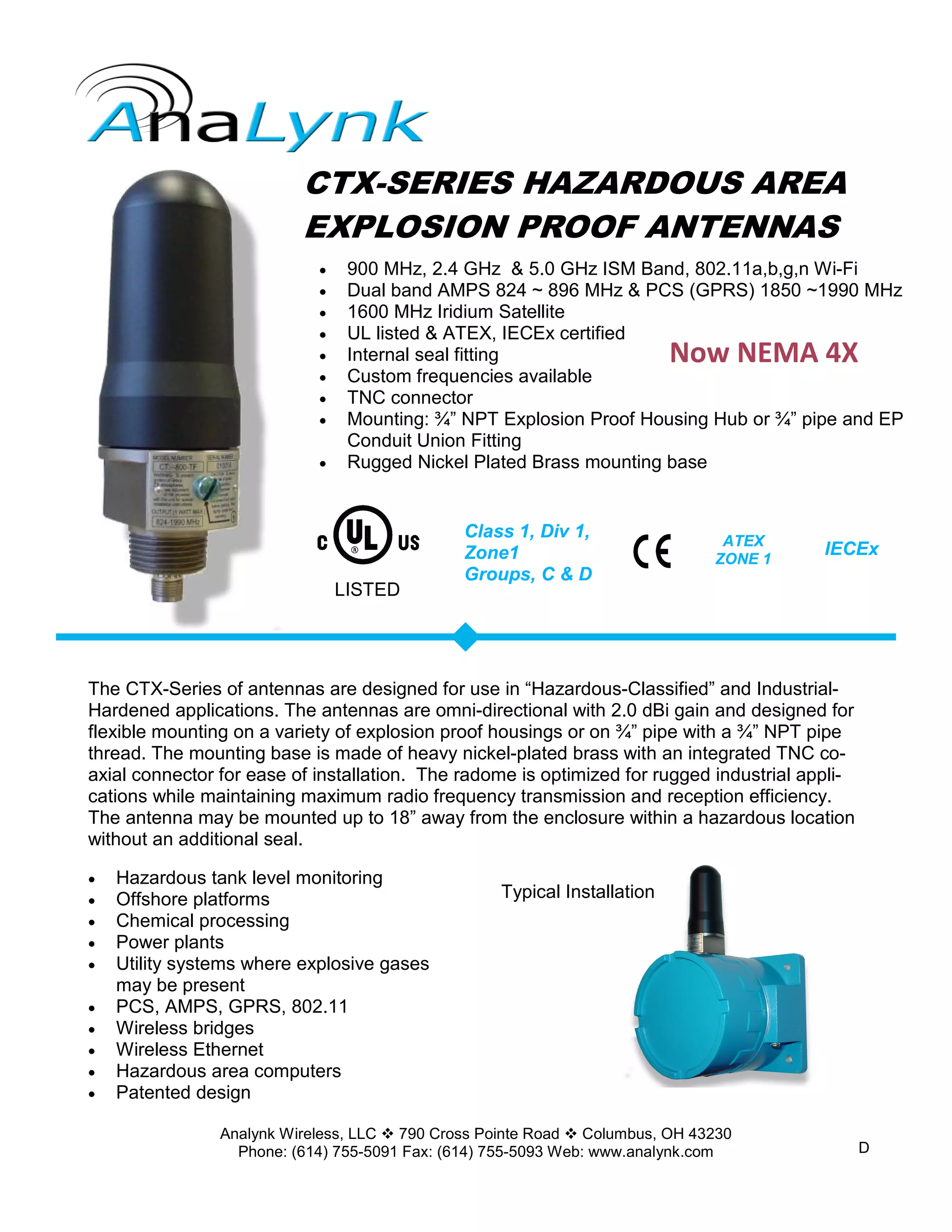 Industrial Wireless Communications - Hazardous Area Antennas | PDF