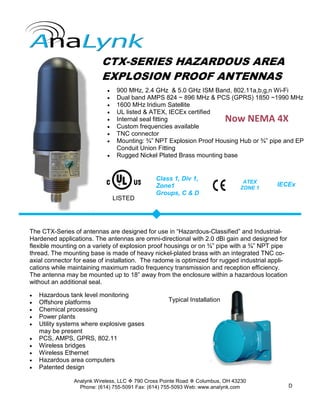 Industrial Wireless Communications - Hazardous Area Antennas | PDF