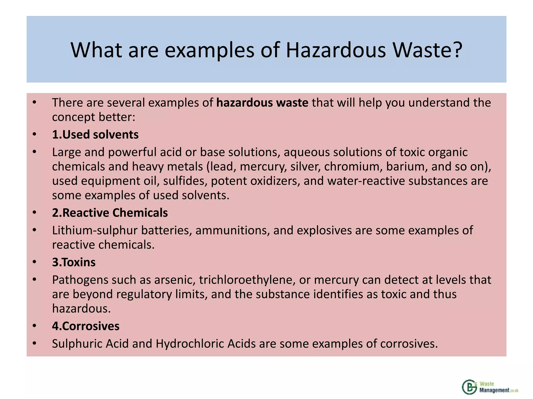 Hazardous and Biohazardous Waste-What’s the Difference Hazardous and | PPTX