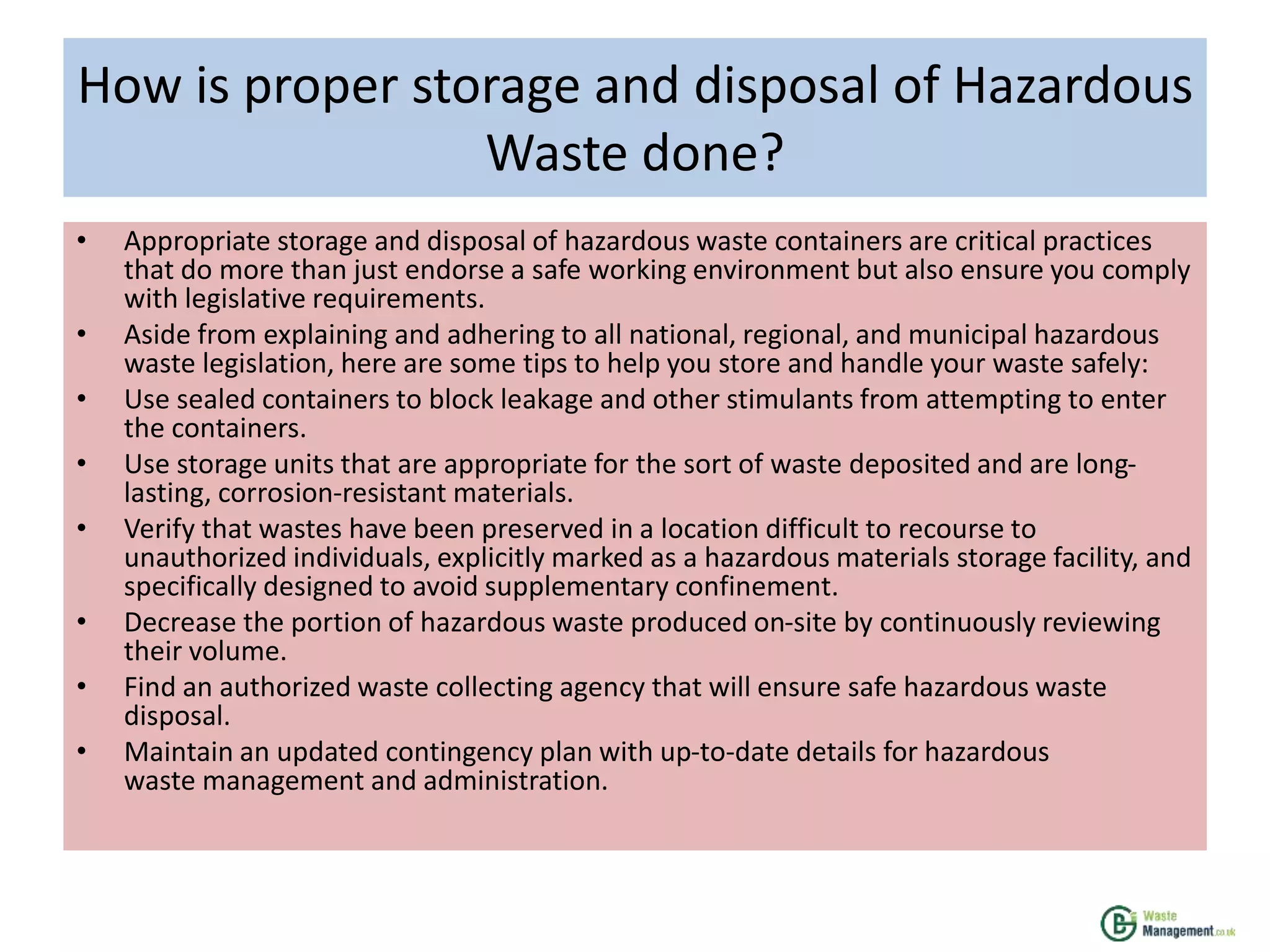 Hazardous and Biohazardous Waste-What’s the Difference Hazardous and | PPTX
