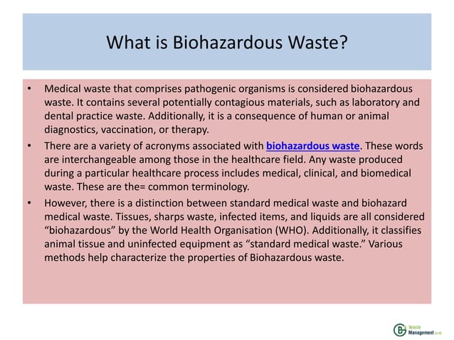 Hazardous and Biohazardous Waste-What’s the Difference Hazardous and | PPT