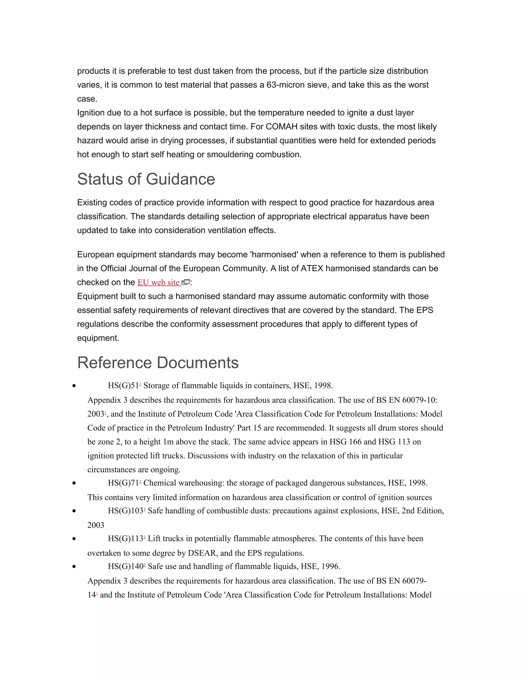 Hazardous area classification and control of ignition sources | DOC