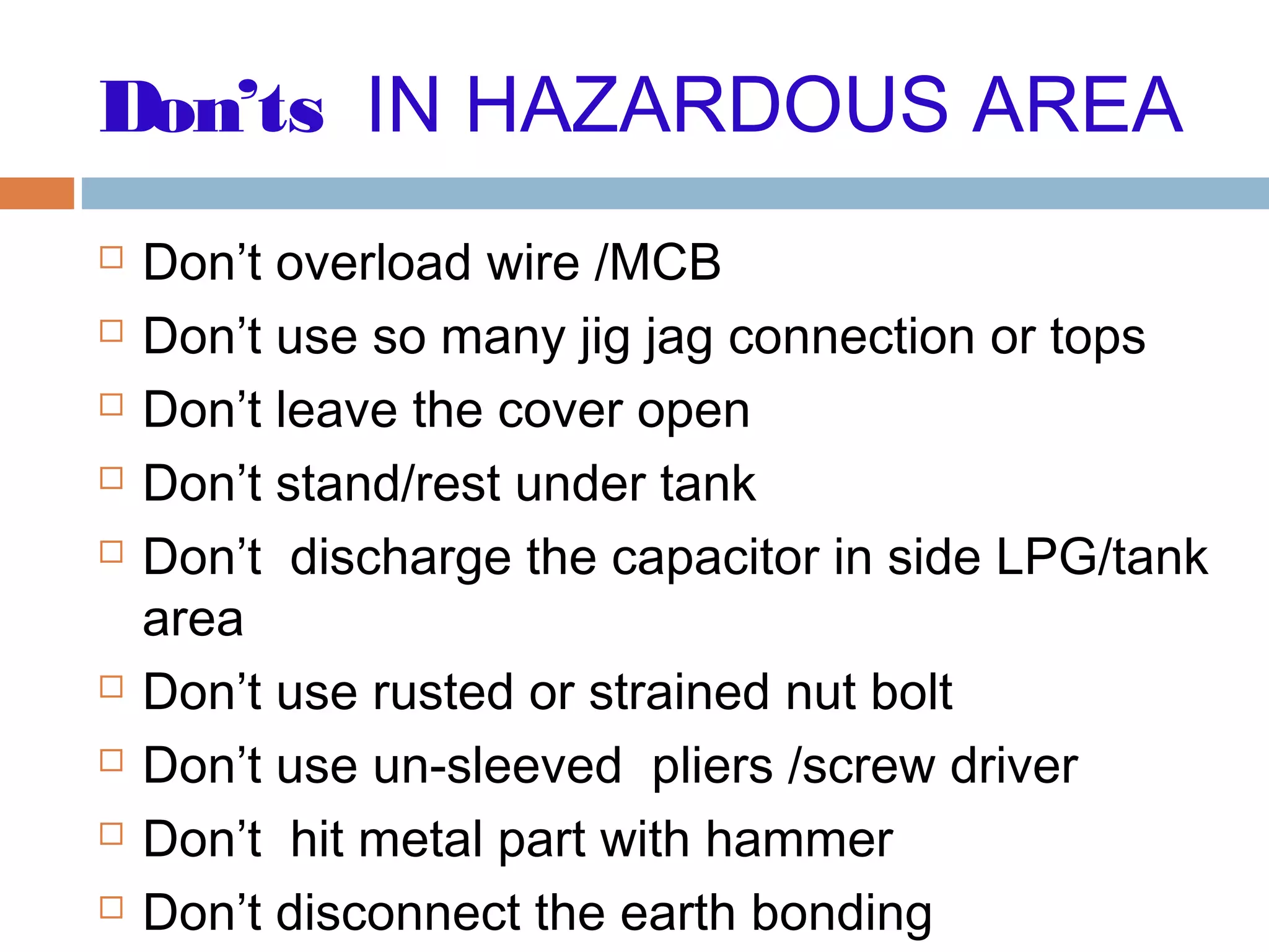 Electrical maintenance in Hazardous area | PPT