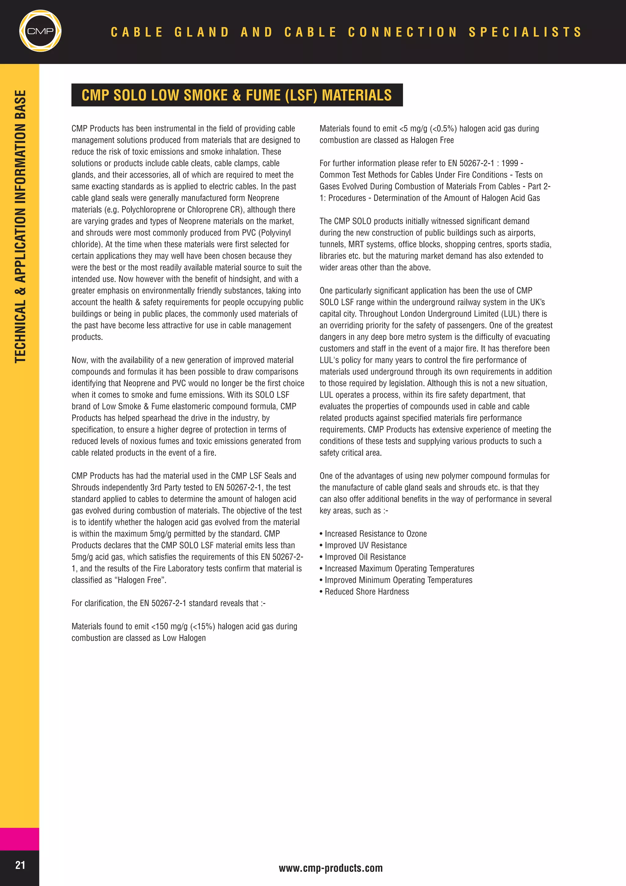 CMP Cable Glands - Hazardous Area Zones 1, 2, 21, 22 Flameproof (ATEX) Glands | PDF