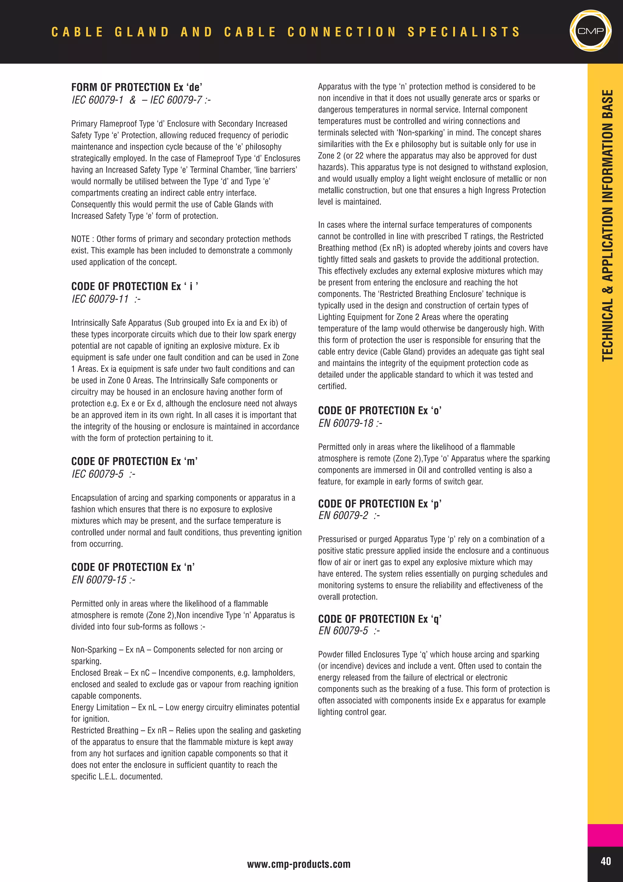 CMP Cable Glands - Hazardous Area Zones 1, 2, 21, 22 Flameproof (ATEX ...