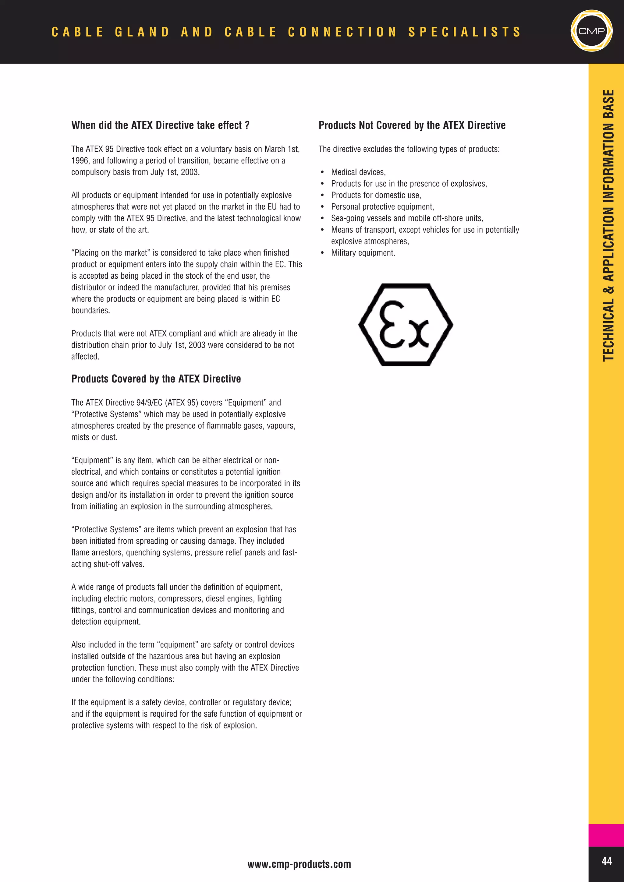CMP Cable Glands - Hazardous Area Zones 1, 2, 21, 22 Flameproof (ATEX ...