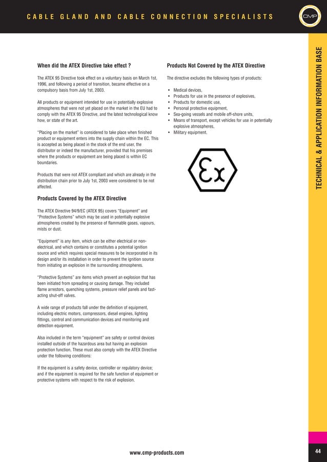 CMP Cable Glands - Hazardous Area Zones 1, 2, 21, 22 Flameproof (ATEX ...