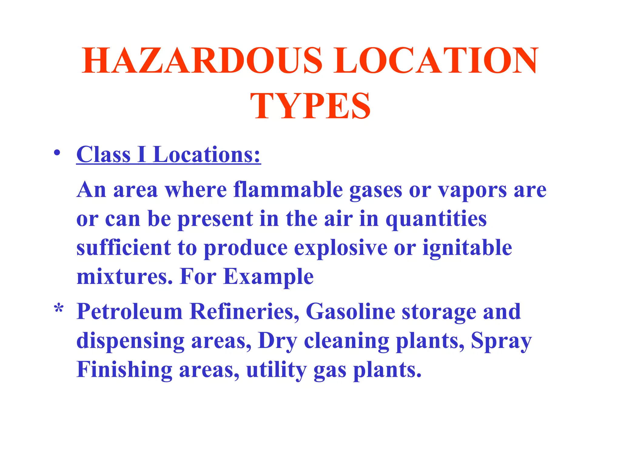 Hazardous classified locations | PPT