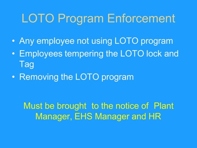 HAZARDOUS ENERGIES -LOTO Training Program.pptx | Physics | Science