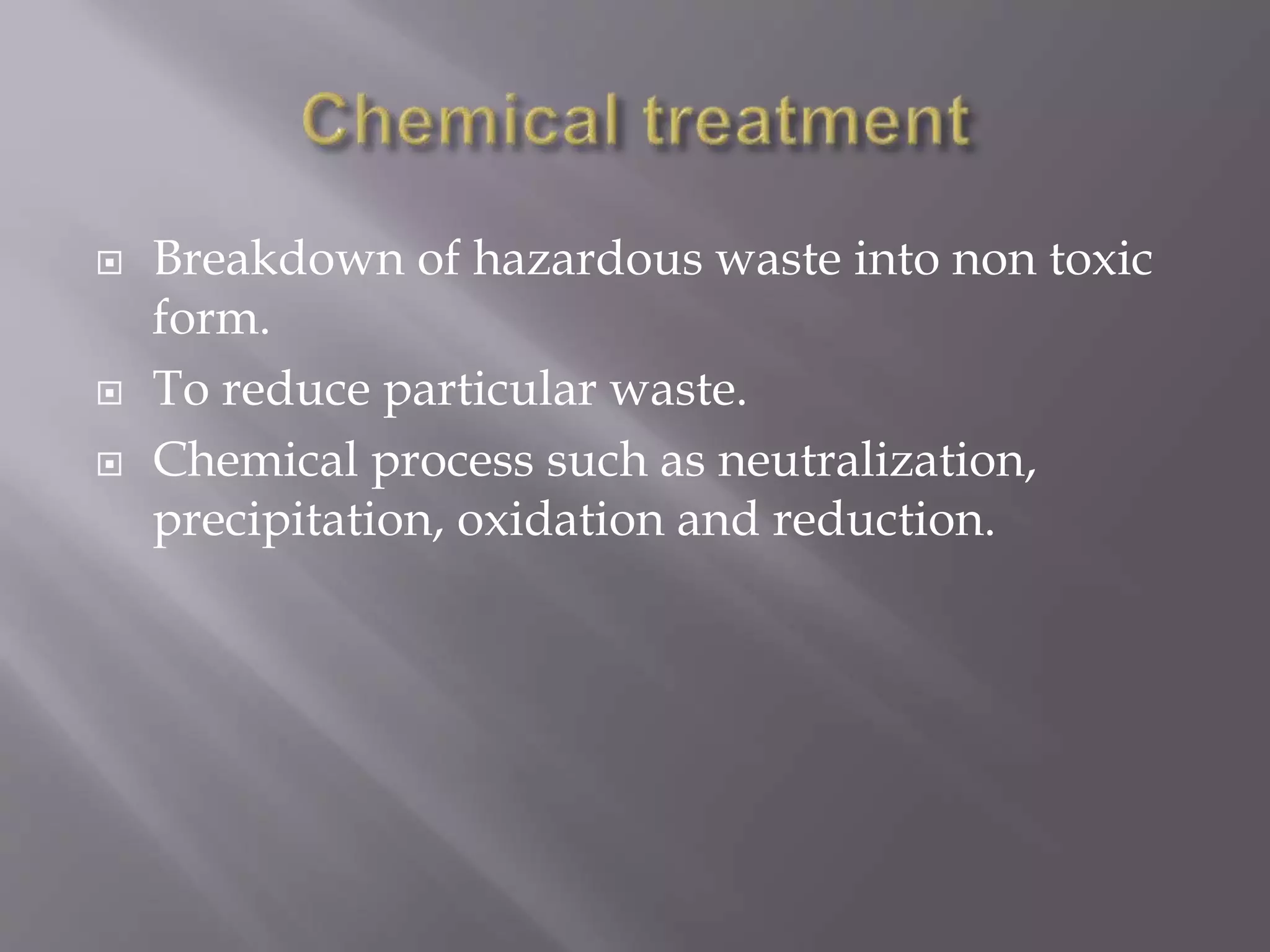Hazardous industrial waste management technology | PPT