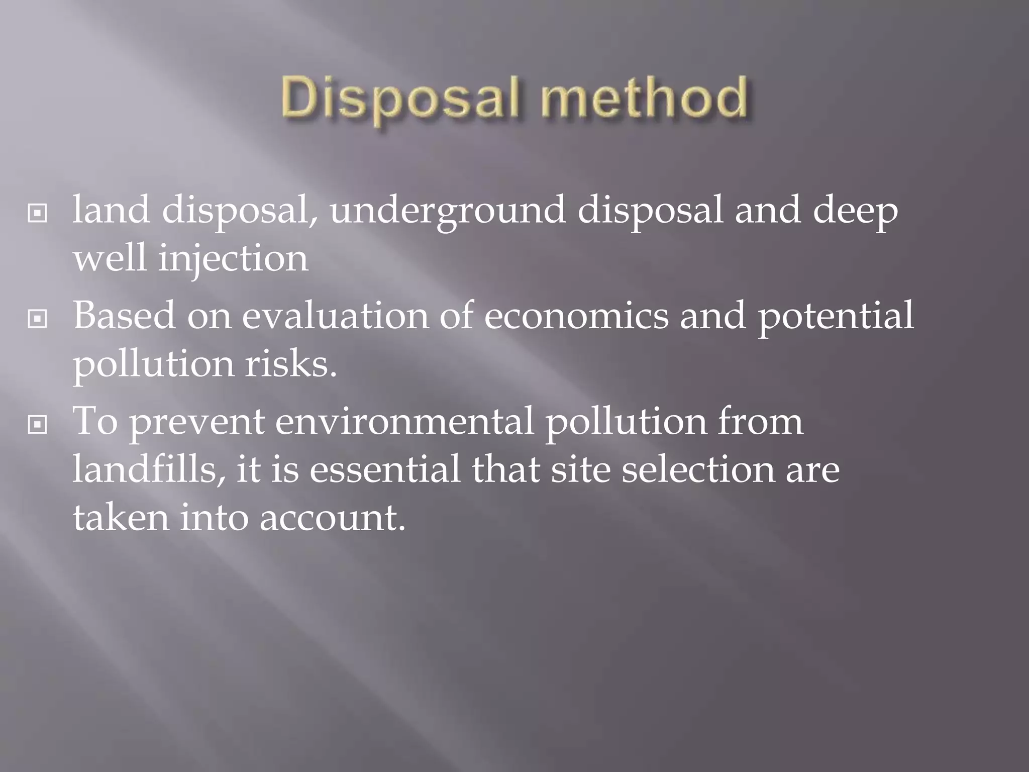 Hazardous industrial waste management technology | PPT