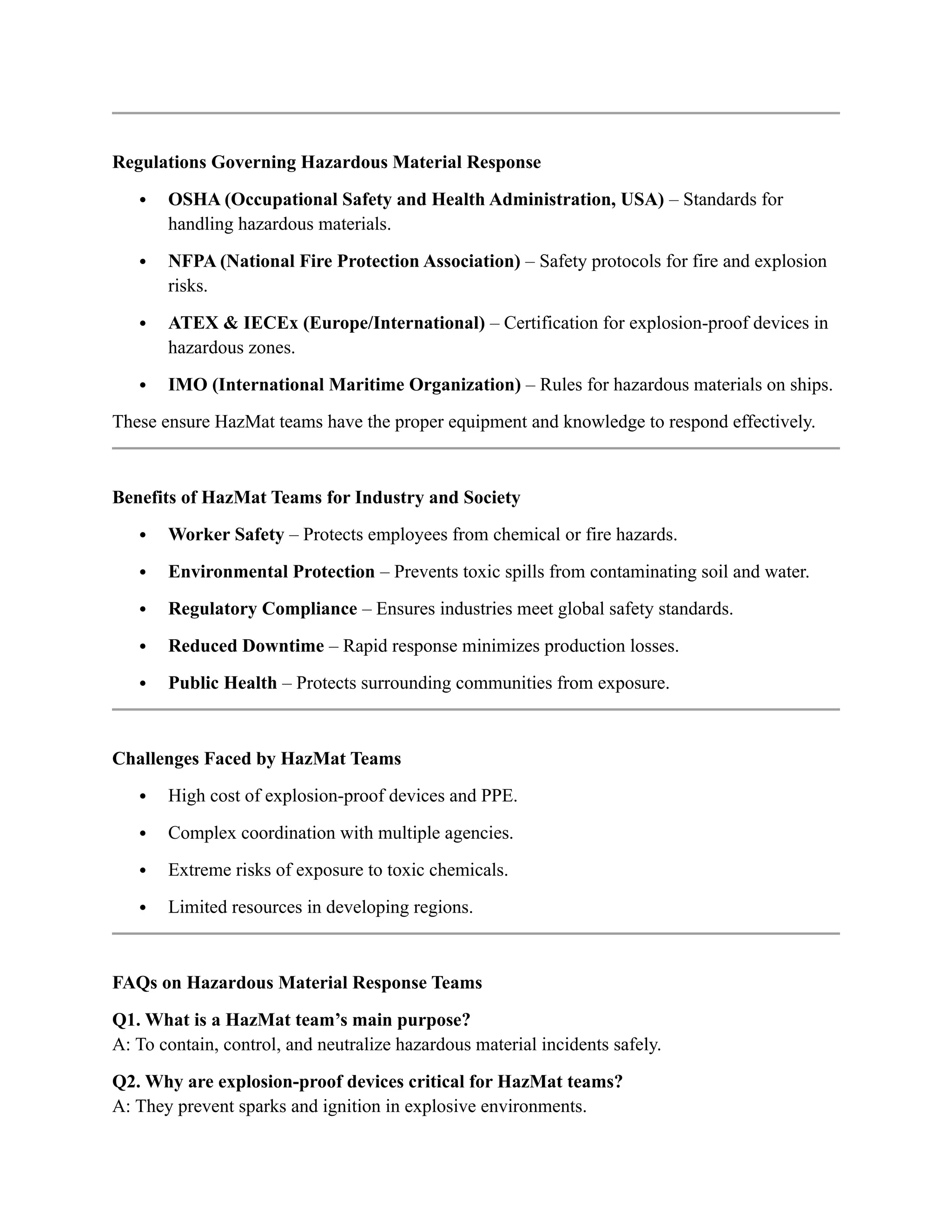HAZARDOUS MATERIAL RESPONSE TEAMS: PROTECTING LIVES AND ENVIRONMENTS | DOCX