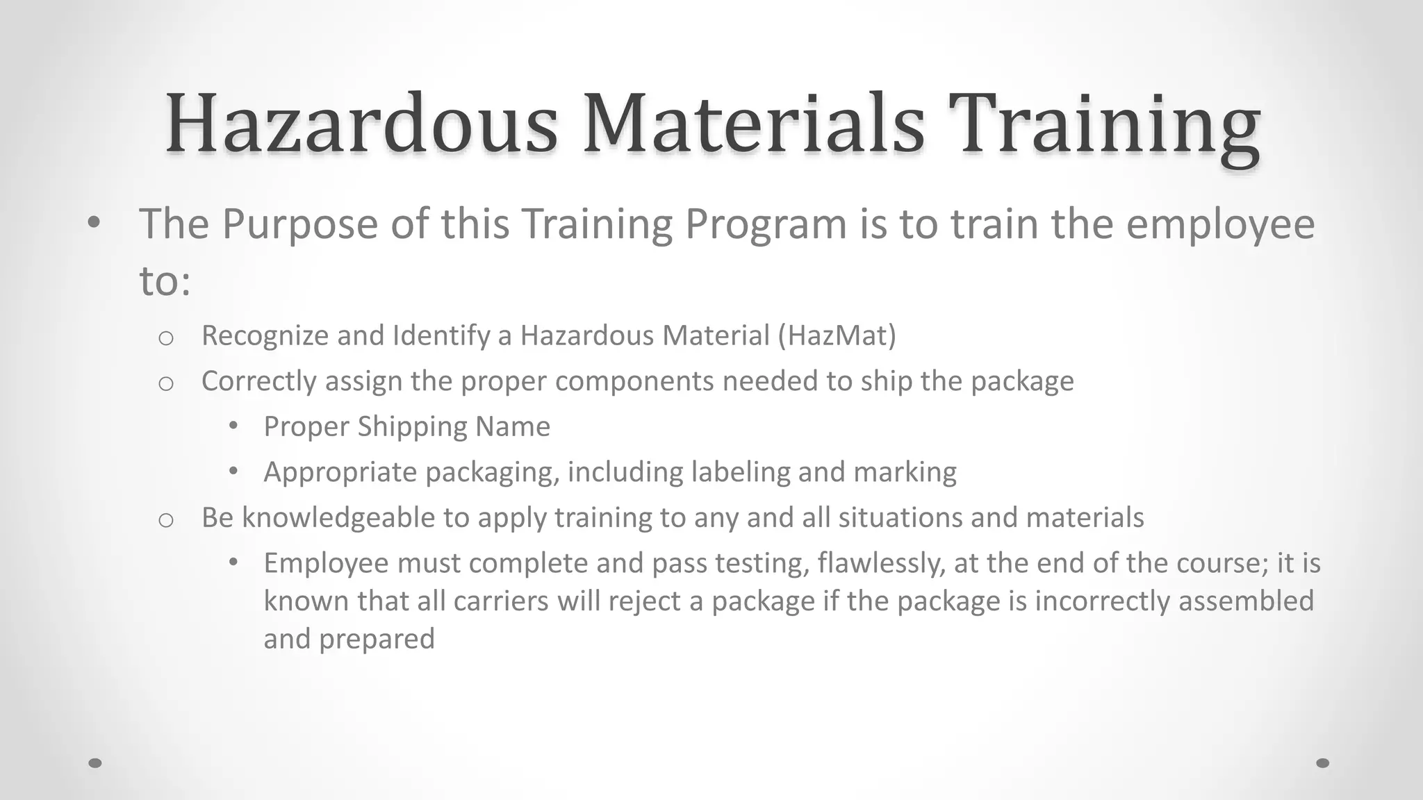 Hazardous Materials Certification Training Part 1 | PPTX