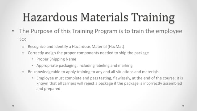 Hazardous Materials Certification Training Part 1 | PPTX