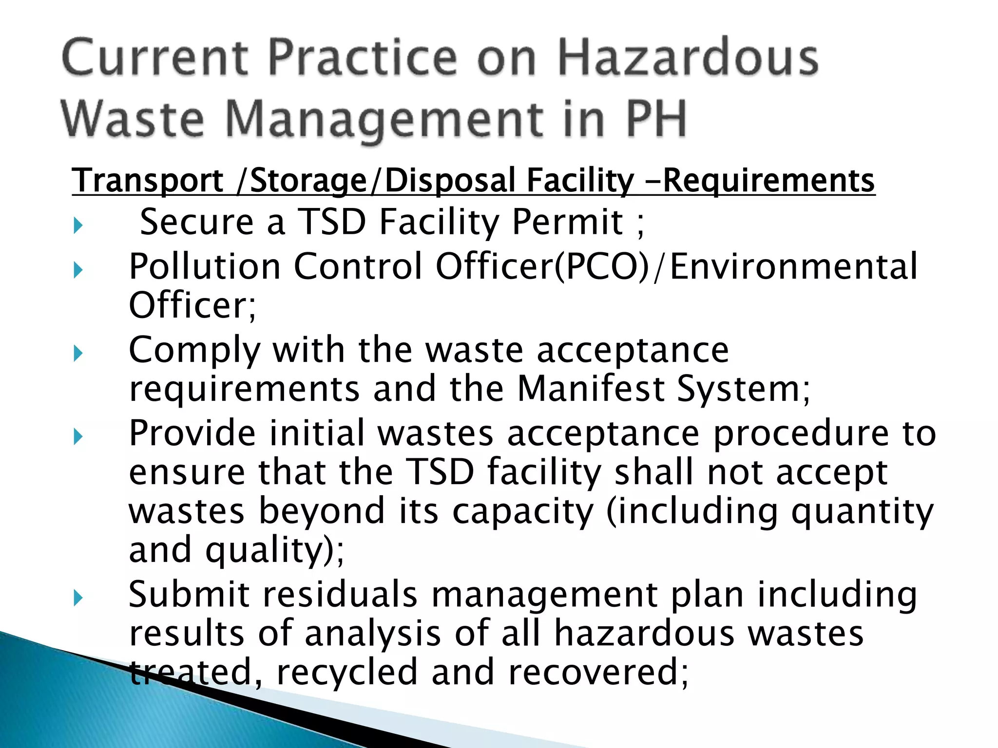 Hazardous waste disposal sites natscie | PPT