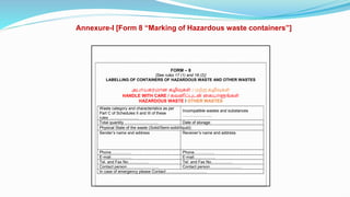 Hazardous waste handling procedure Standard Operating Procedure | PPTX