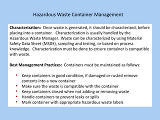 Hazardous waste management | PPTX
