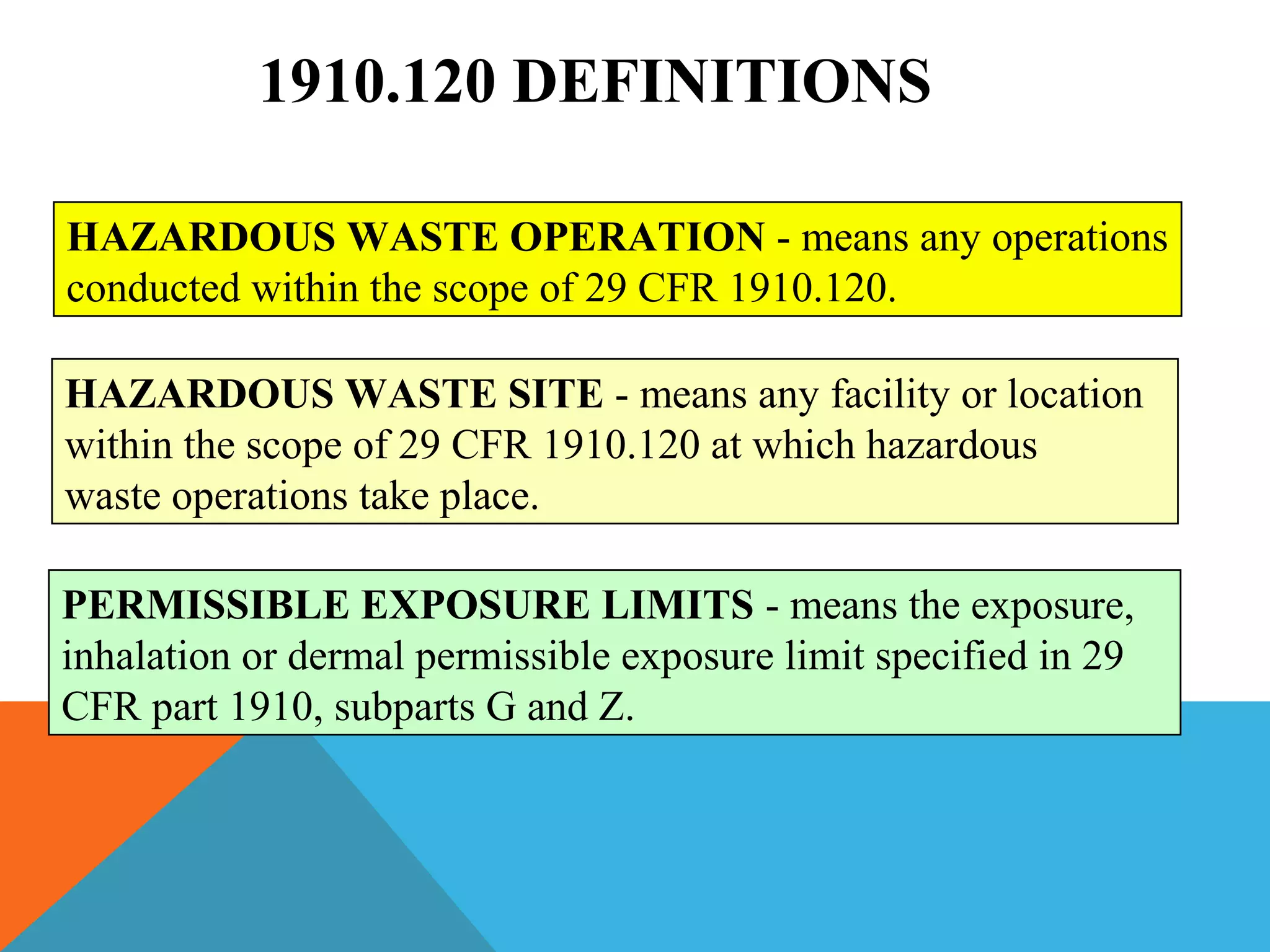 Hazardous Waste Operations and Emergency Response | PPT