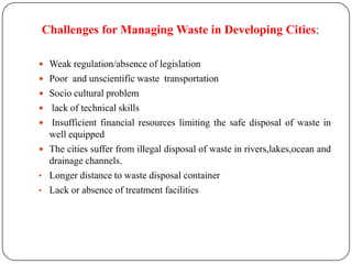 Solid Waste Management Challengies for Cities in Developing Countries ...