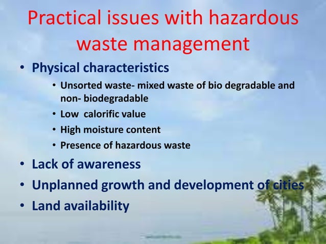Hazardous waste treatment | PPTX | Environmental Services Industry ...