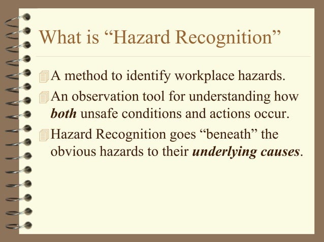 Hazard Recognition Training Generic | PDF | Injuries | Diseases and ...
