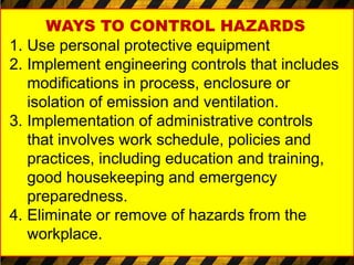 Hazard and risk identification and control | PPTX