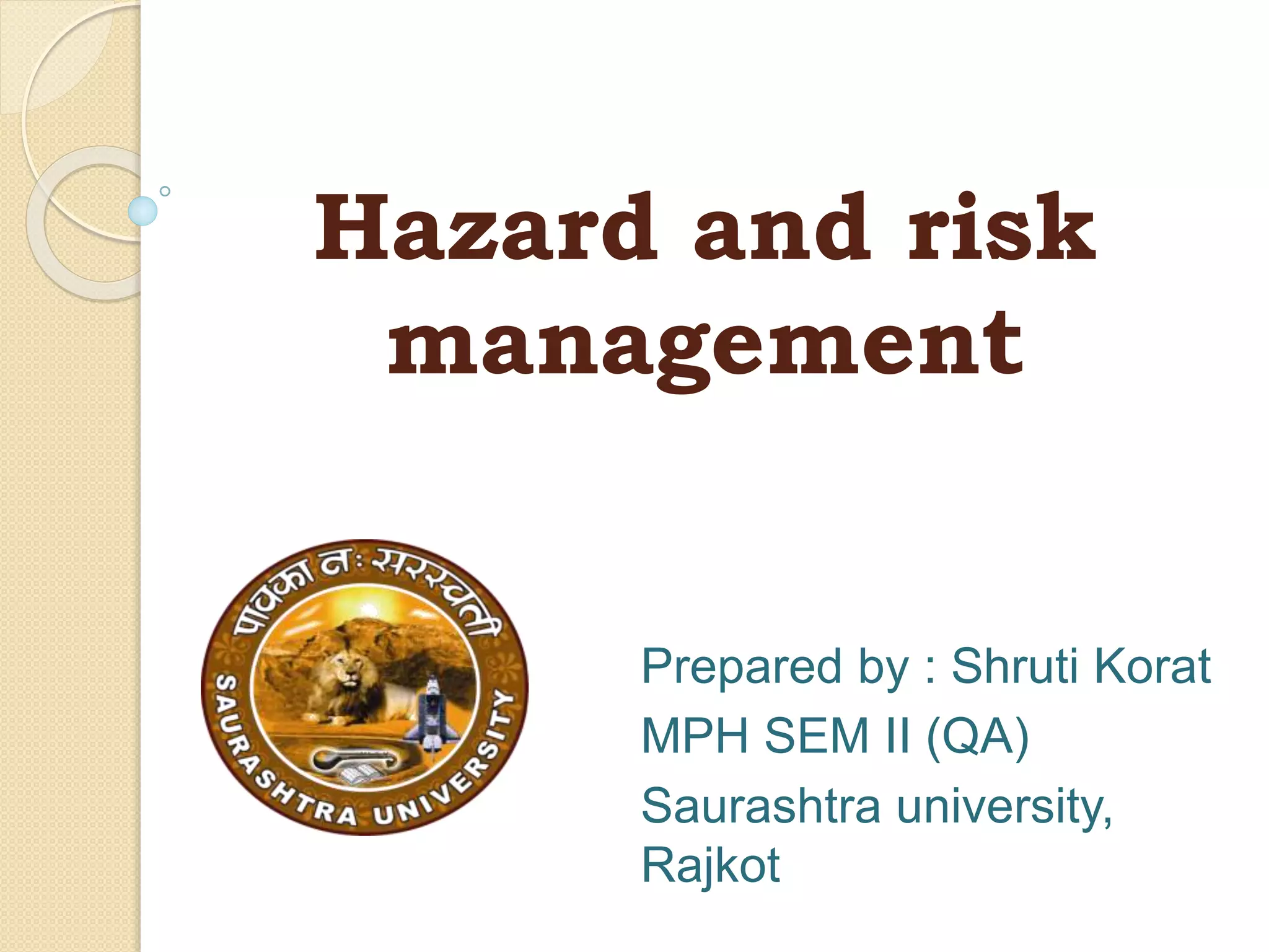 Hazards and risk management | PPTX