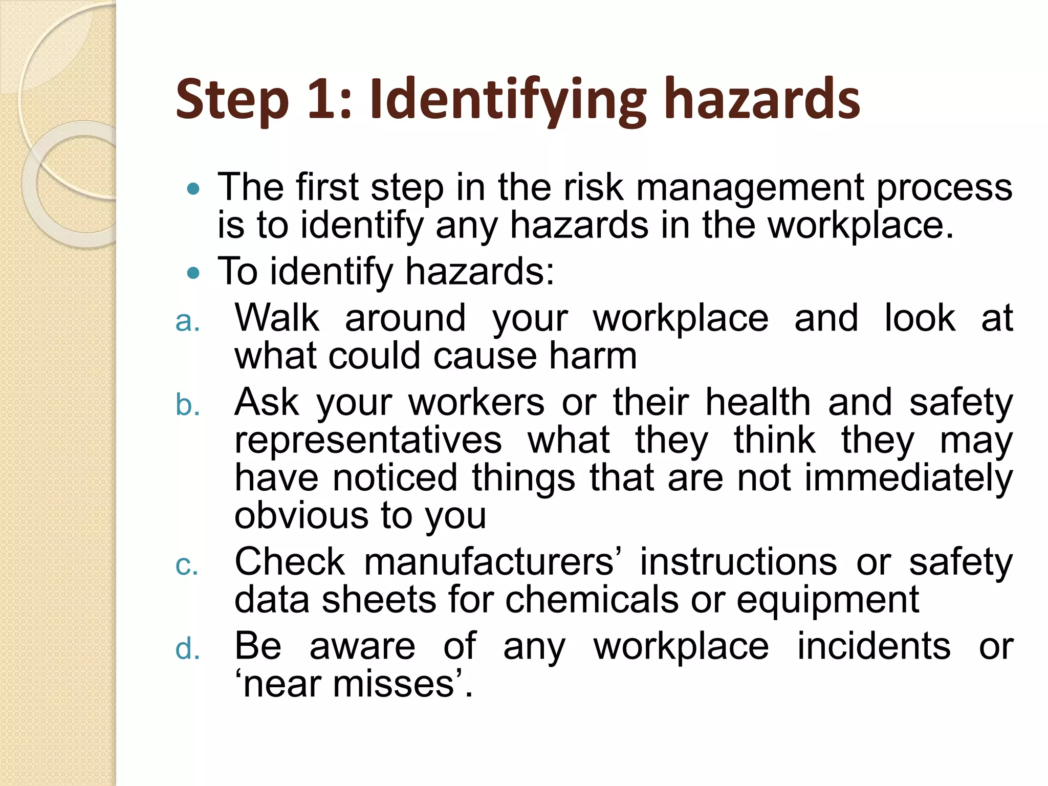 Hazards and risk management | PPTX