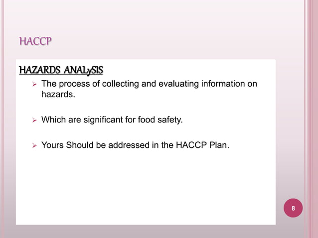 Hazards analysis and critical control points | PPTX | Science