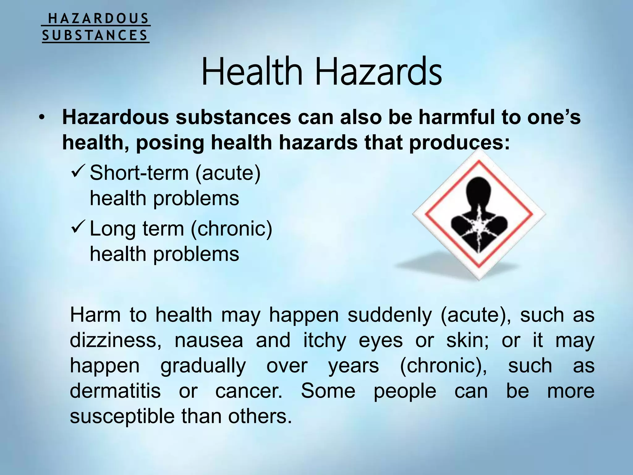 Hazards and Hazardous Substances | PPTX