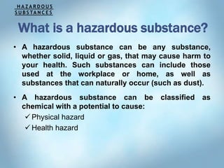 Hazards and Hazardous Substances | PPTX