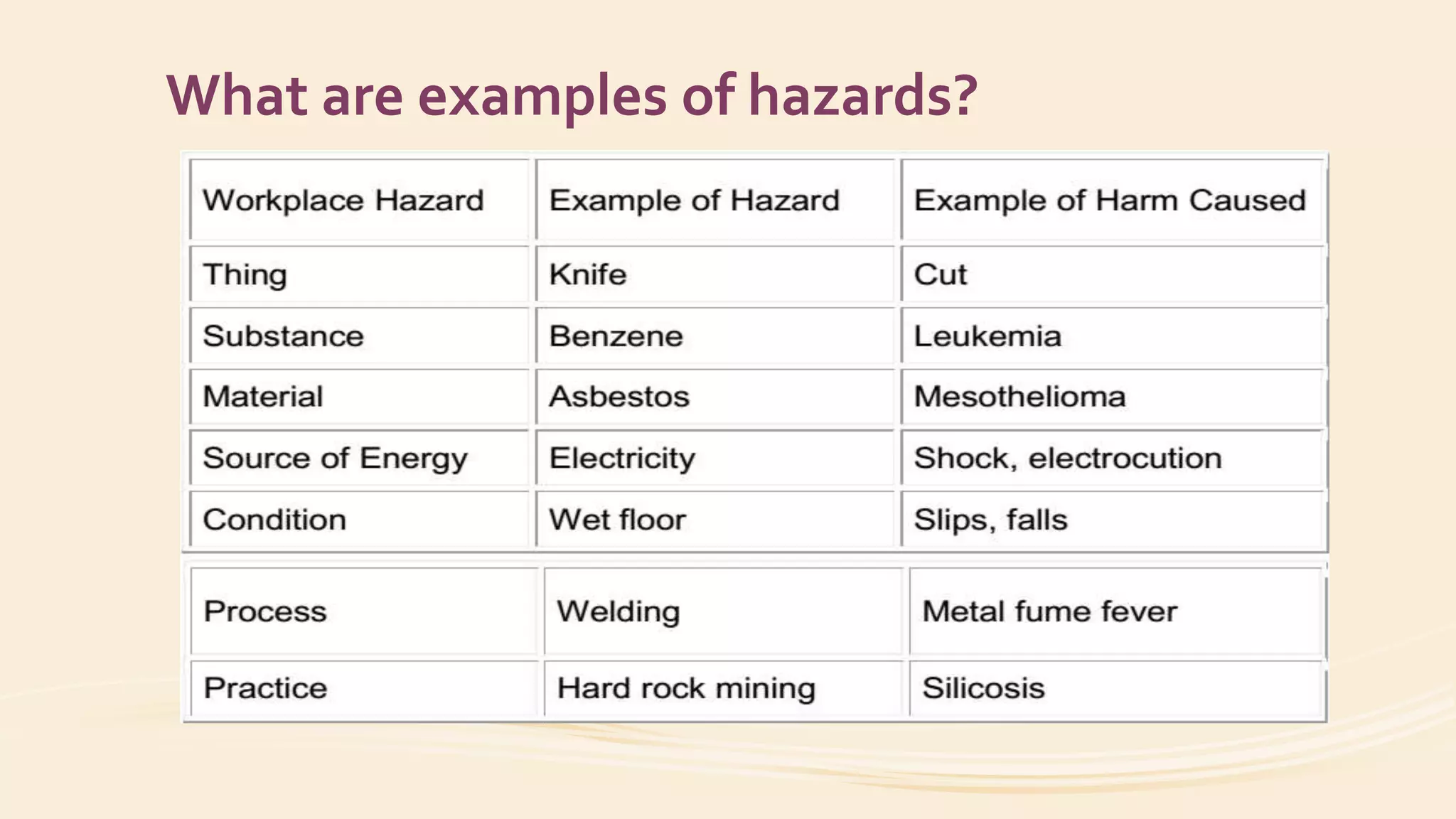 Hazards and risks in the workplace | PPTX