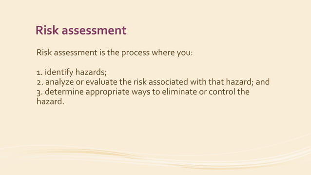 Hazards and risks in the workplace | PPTX