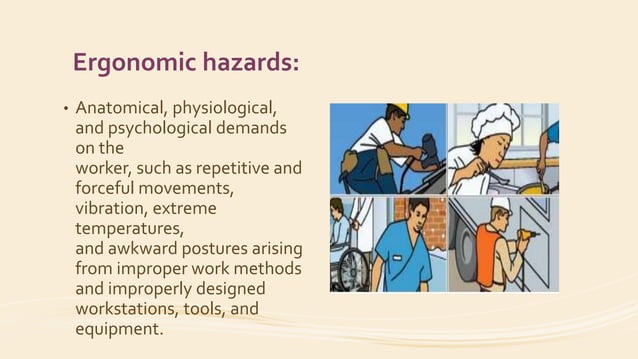 Hazards and risks in the workplace