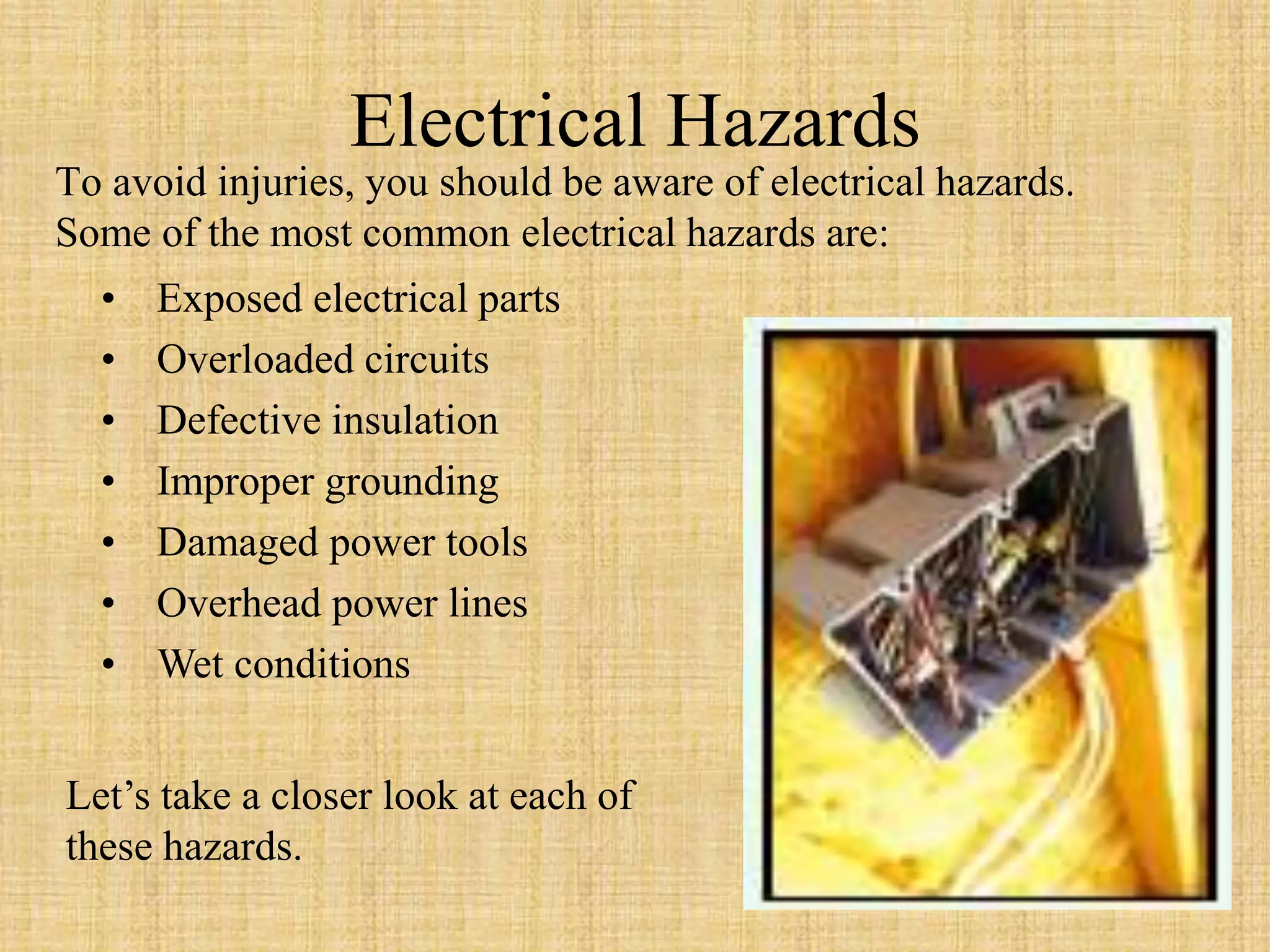 Electrical Hazards and their safety | PPSX