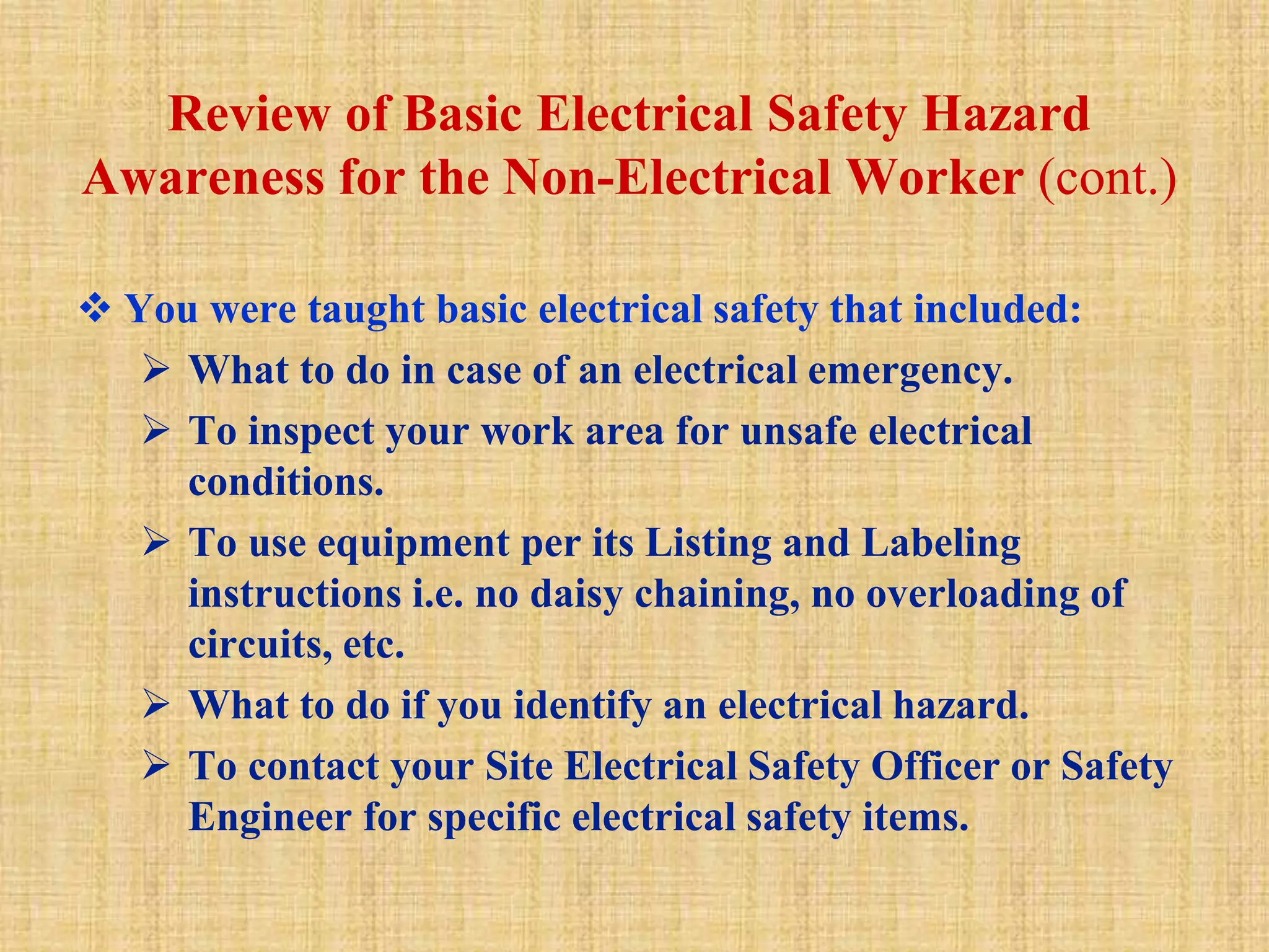 Electrical Hazards and their safety | PPSX