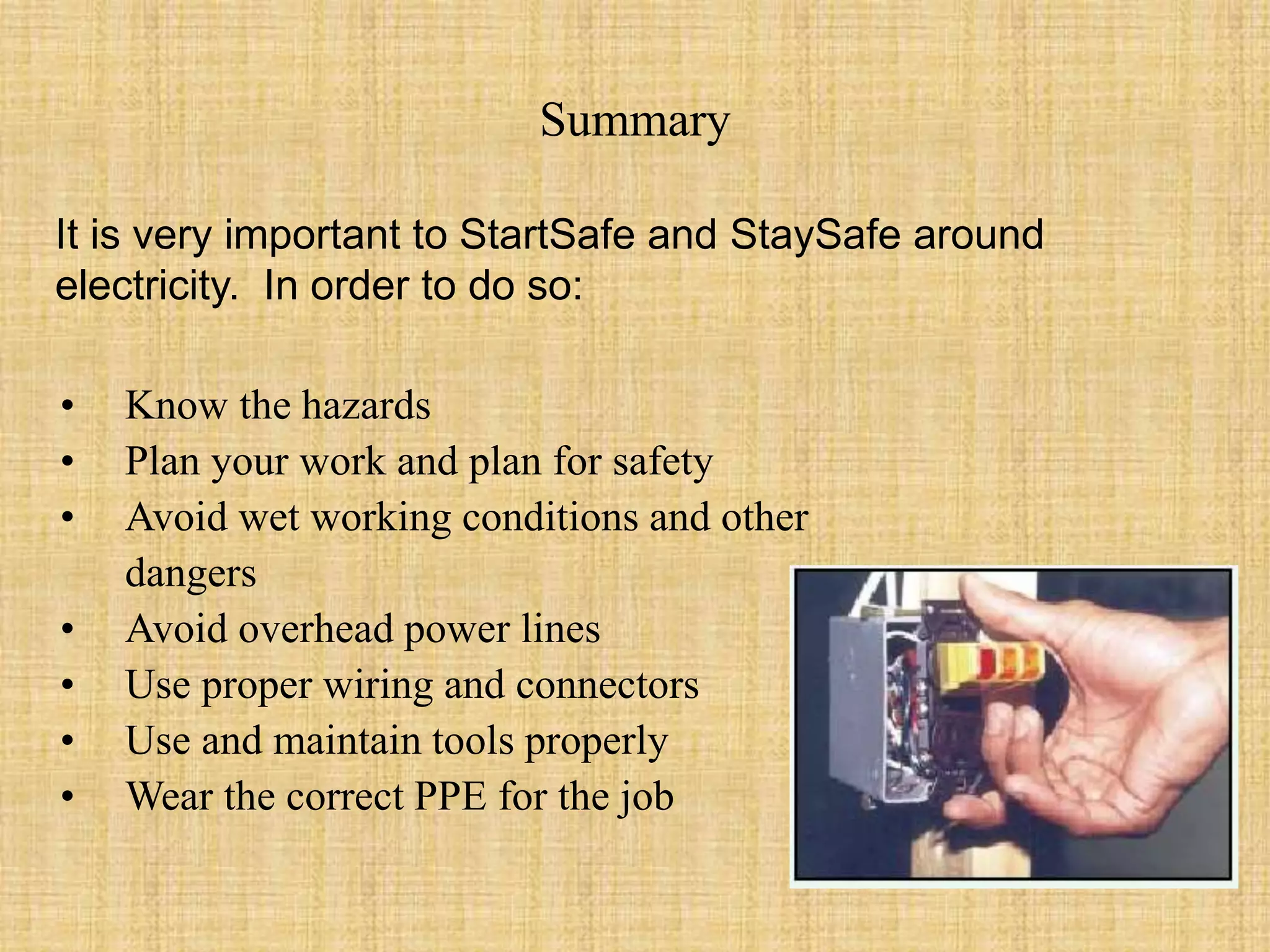 Electrical Hazards and their safety | PPSX